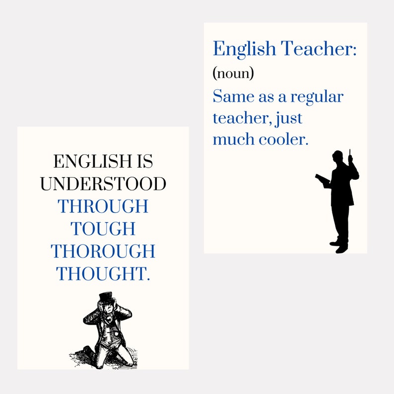 Funny English Teacher Posters Gift English Literature - Etsy