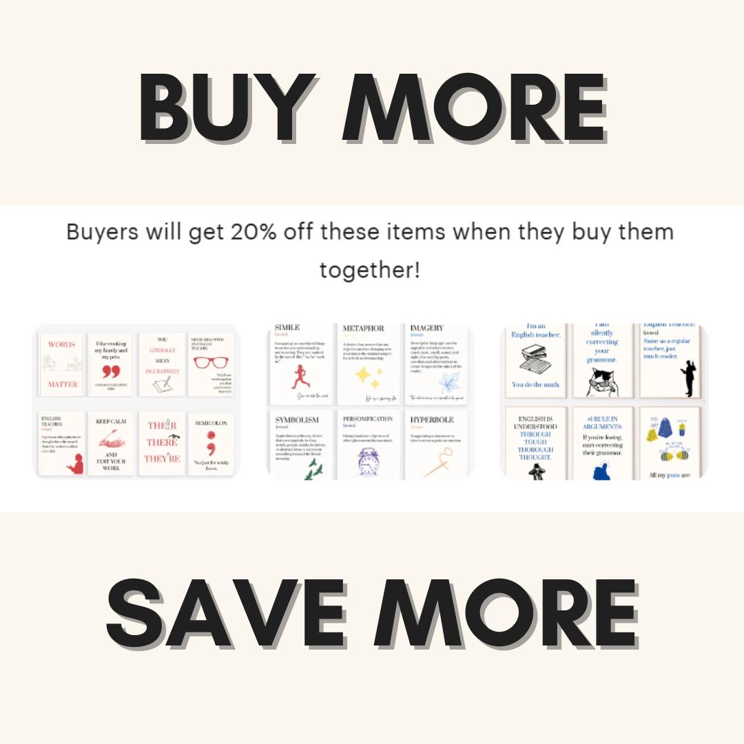 Funny English Teacher Posters Gift; English Literature Classroom Decor ...