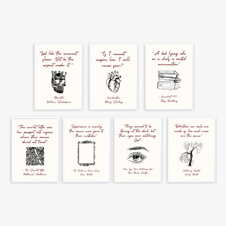 High School English Classroom Decor; Middle School Literature Wall Art ...