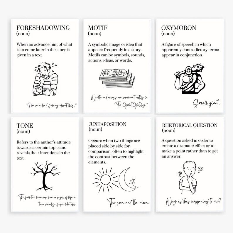 Literary Devices Posters; English Literature Techniques Prints ...