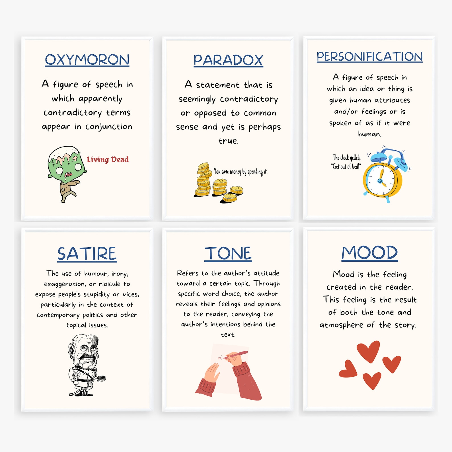 Literary Devices Techniques Posters High School Middle - Etsy