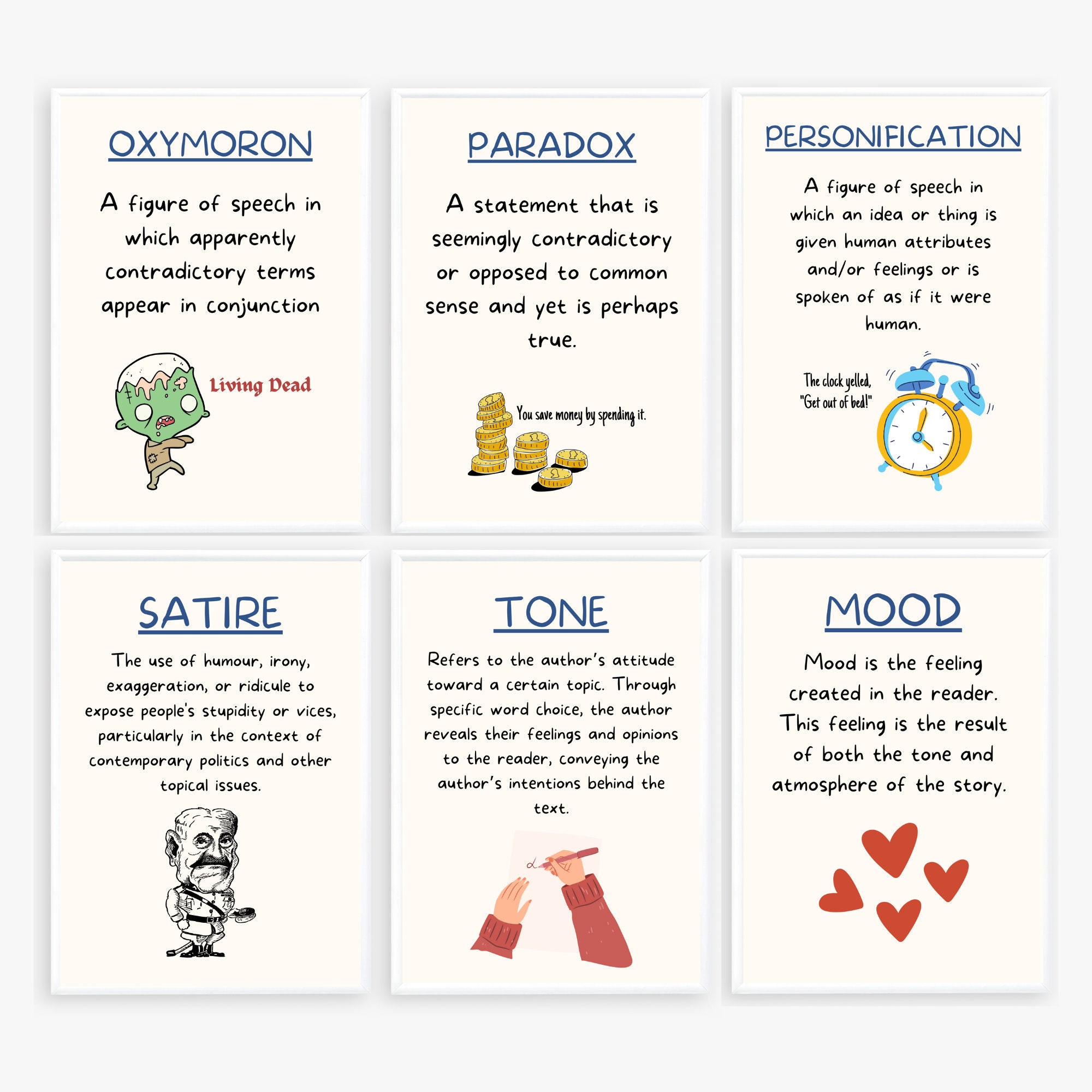 Literary Devices Techniques Posters High School Middle - Etsy