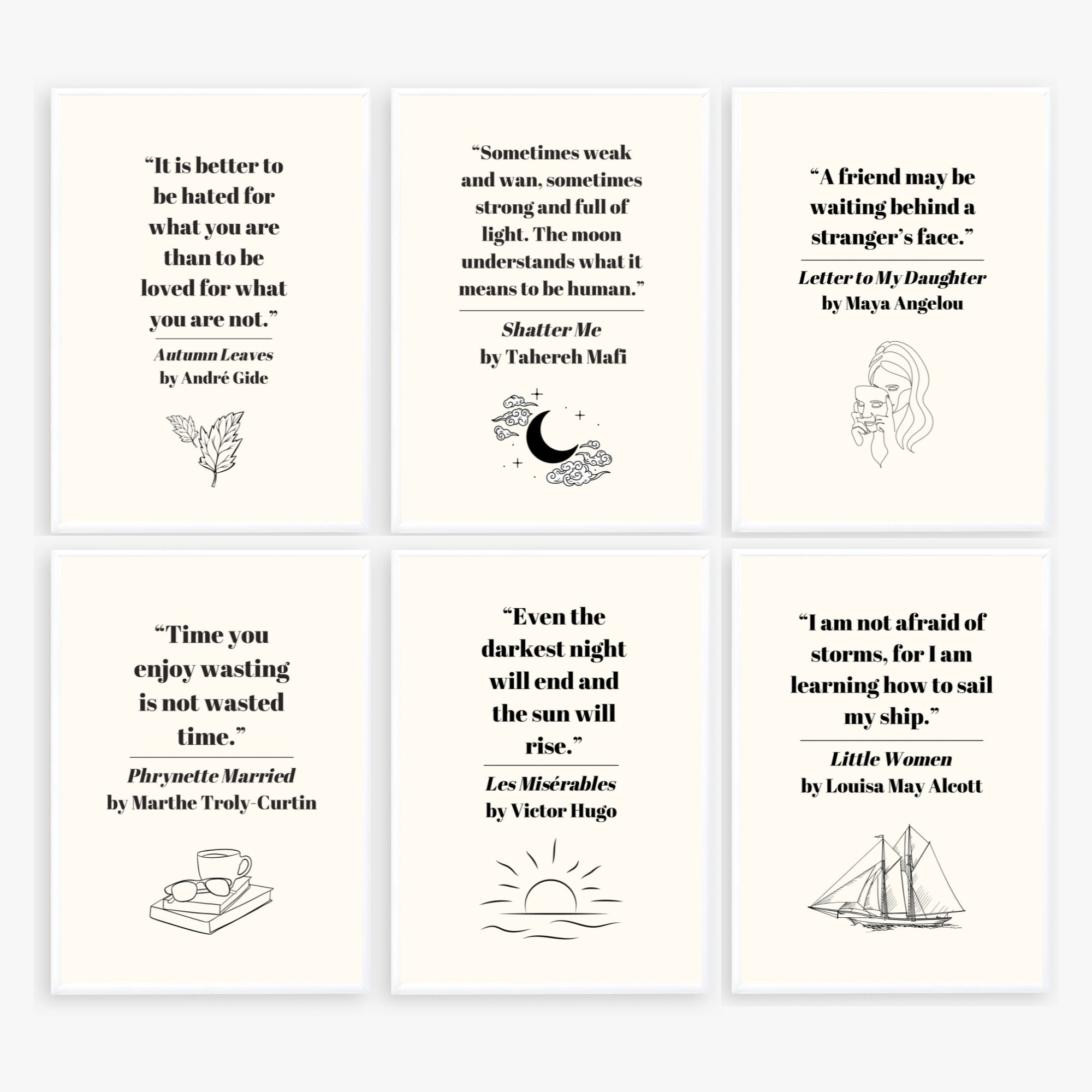Inspirational Literary Book Quotes Famous Authors Posters - Etsy New ...