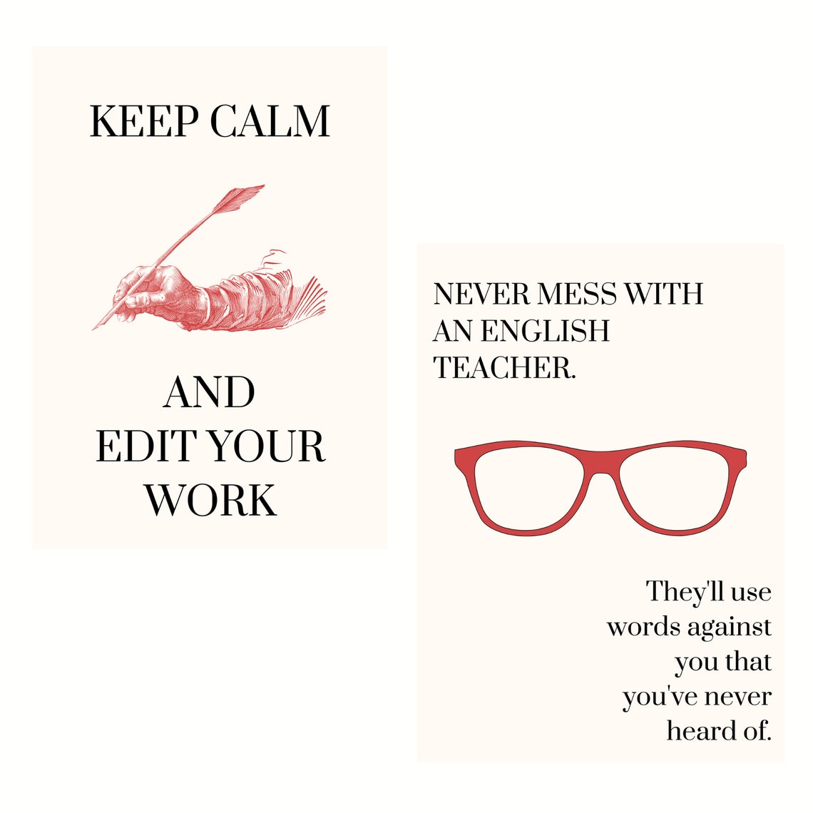 Funny Grammar Posters English Literature Classroom Prints - Etsy