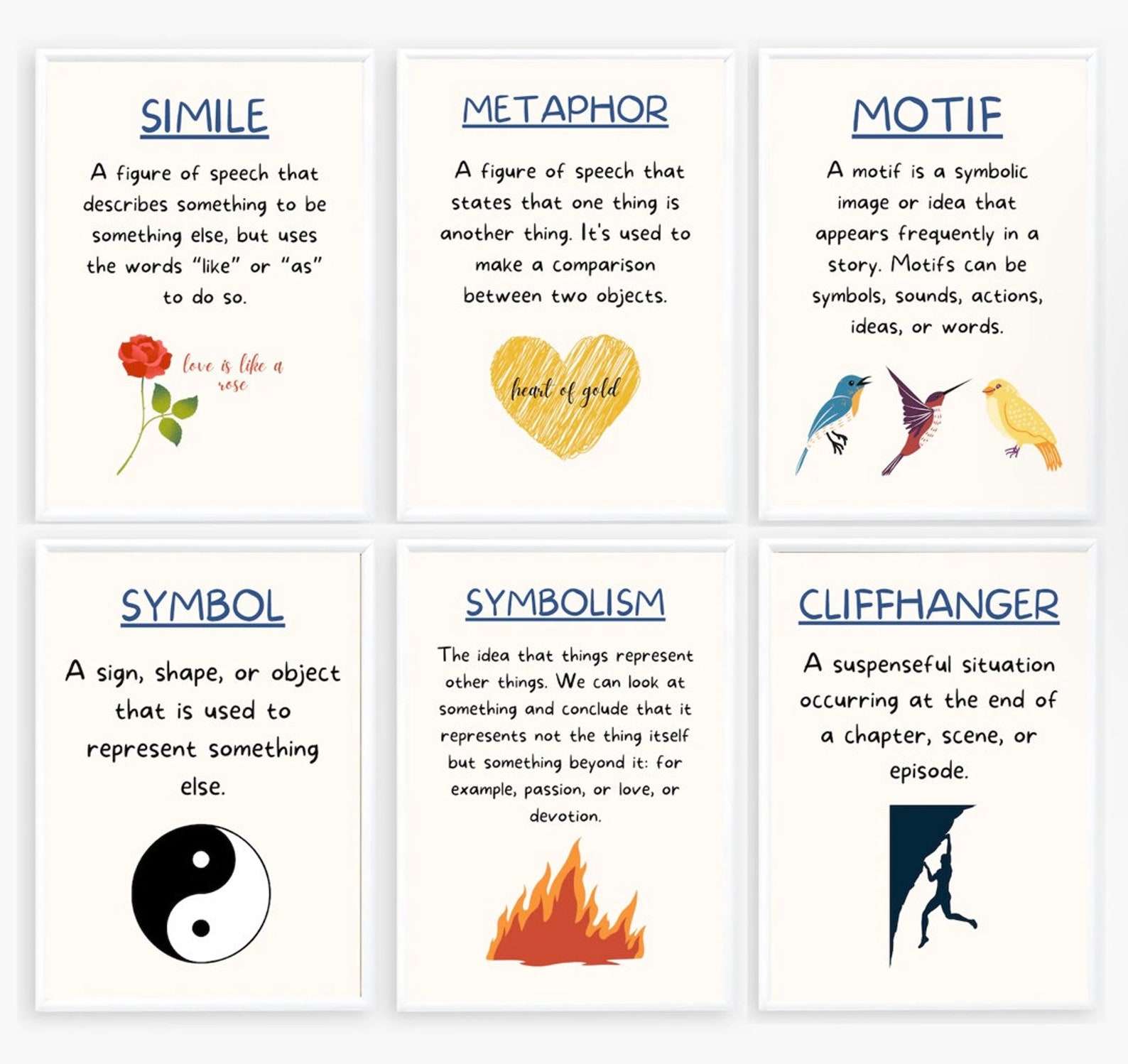 Literary Devices Posters; High School; Middle School; English Classroom ...