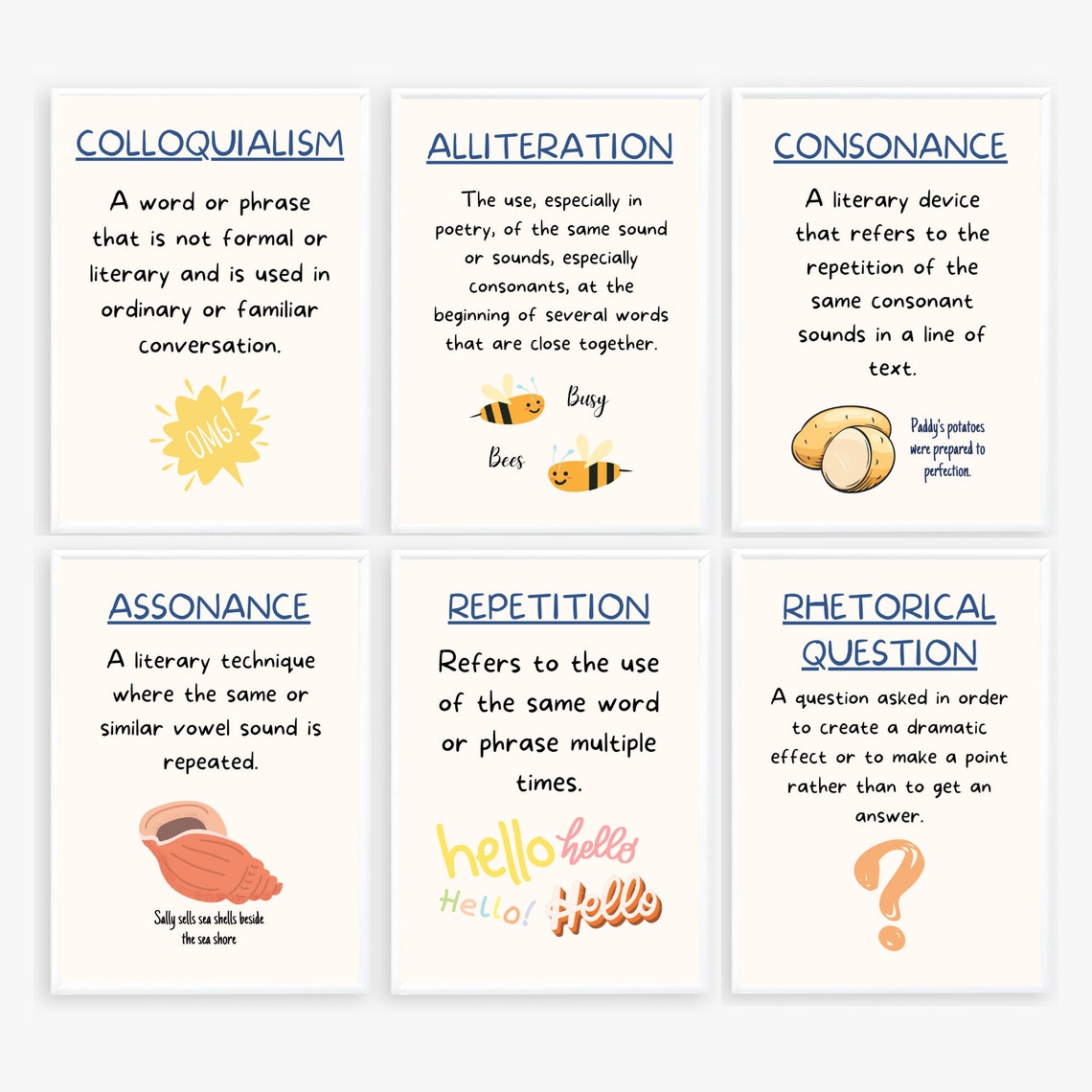Literary Devices Techniques Posters High School Middle - Etsy Australia