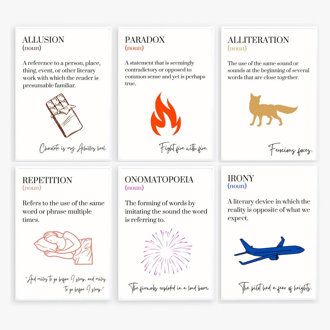 Literary Devices Posters; English Literature Techniques Prints ...