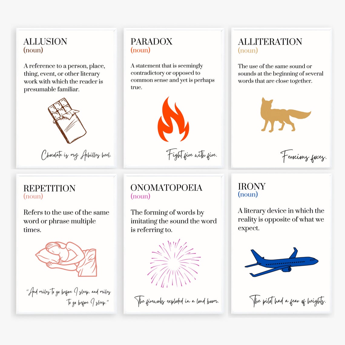 Literary Devices Posters English Literature Techniques - Etsy