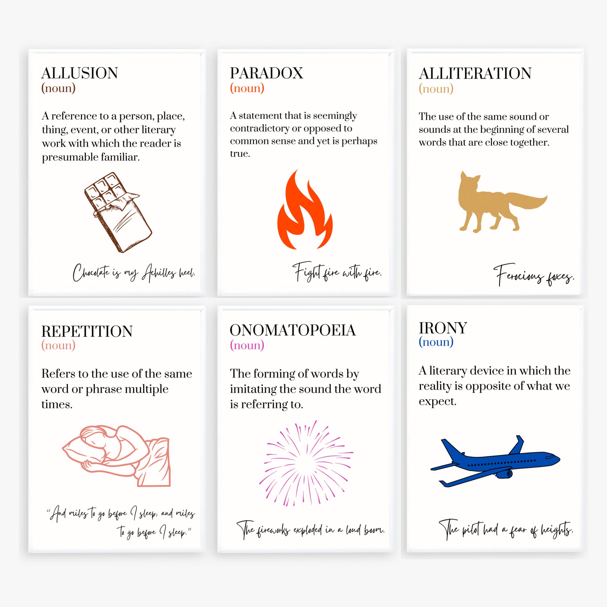 Literary Devices Posters English Literature Techniques - Etsy Australia