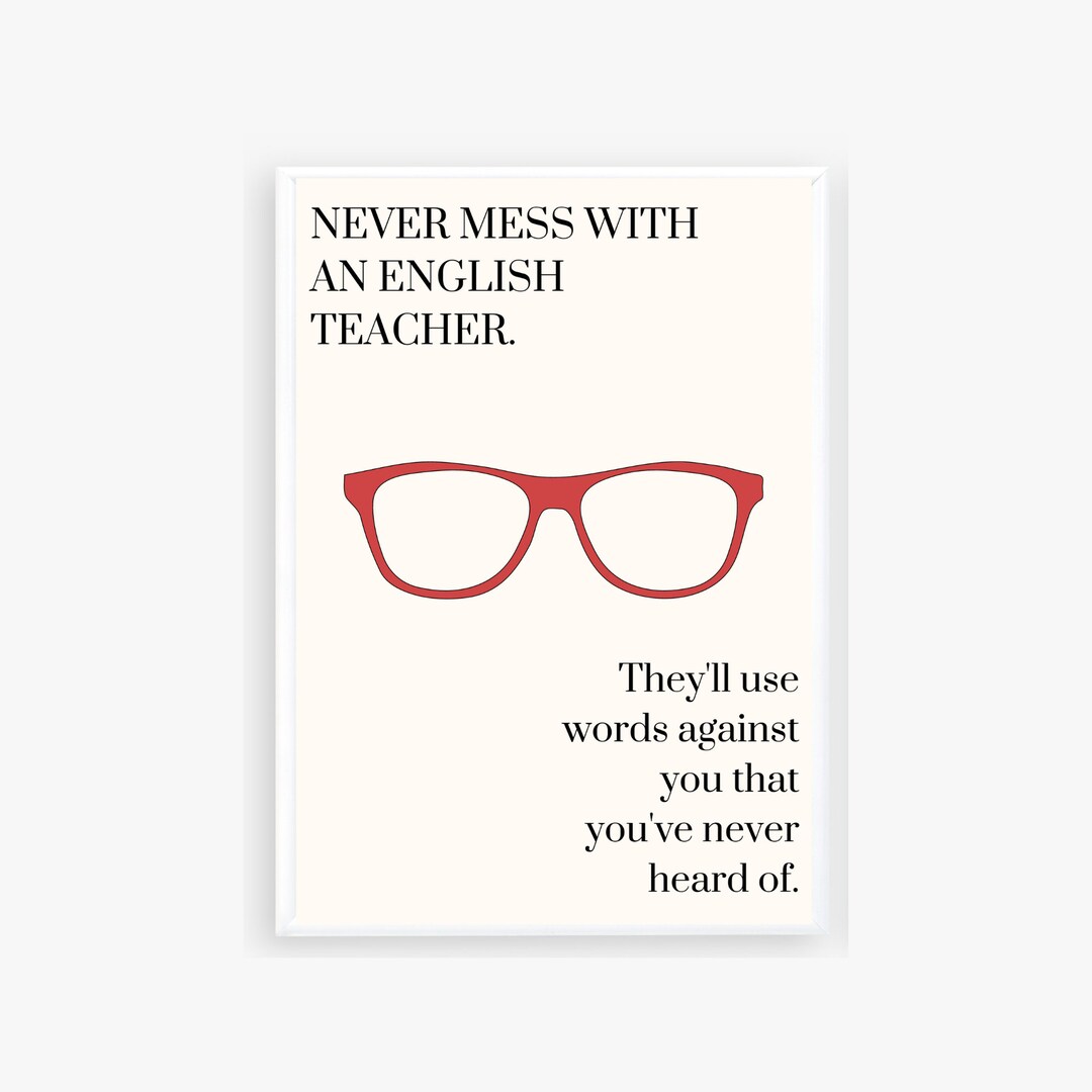 Custom Funny Grammar Posters; English Literature Classroom Prints ...