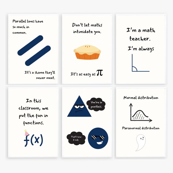 Maths Classroom Decor Maths Puns Posters Funny Maths Etsy