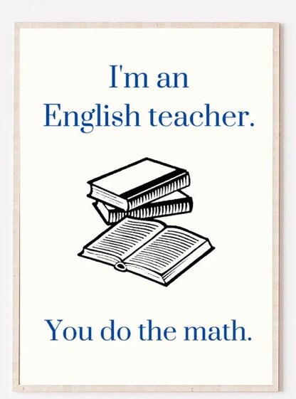 Custom Single Print; Funny English Teacher Gifts; High School English ...