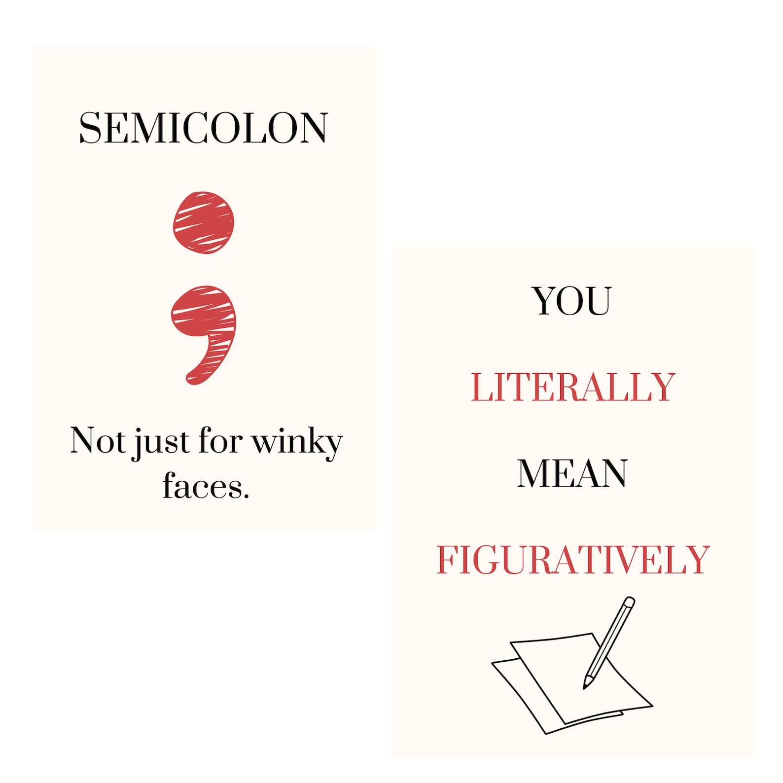 Funny Grammar Posters; English Literature Classroom Prints; Educational ...