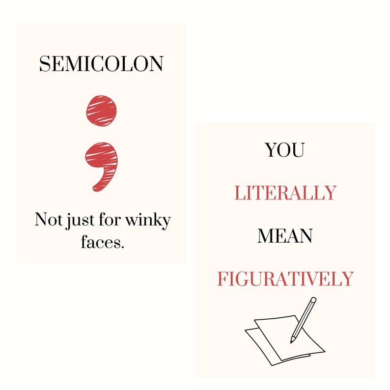 Funny Grammar Posters English Literature Classroom Prints - Etsy