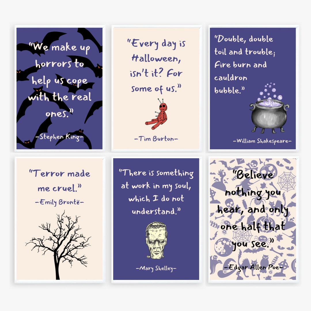 Halloween Inspired Classroom Decor; Gothic Book Quotes; Horror Famous ...