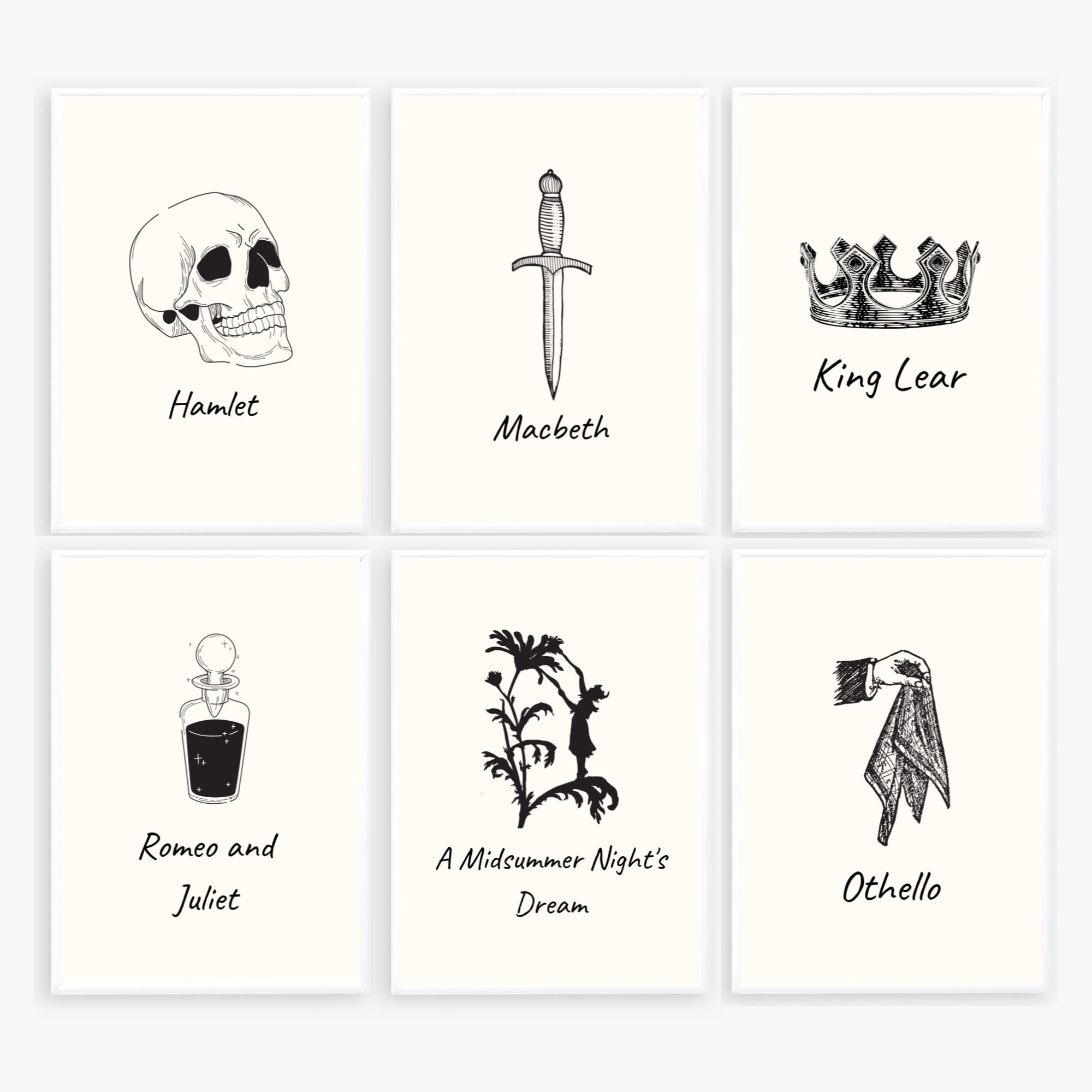 High School Secondary English Classroom Decor Shakespeare Plays Posters ...