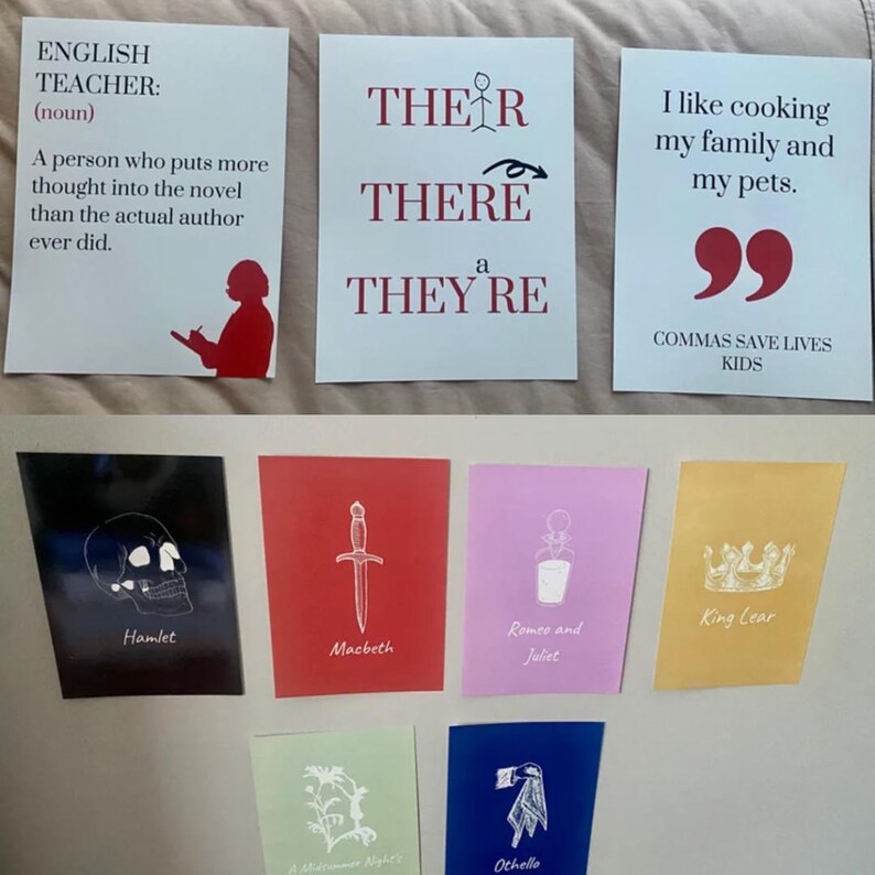Funny Grammar Posters; English Literature Classroom Prints; Educational ...
