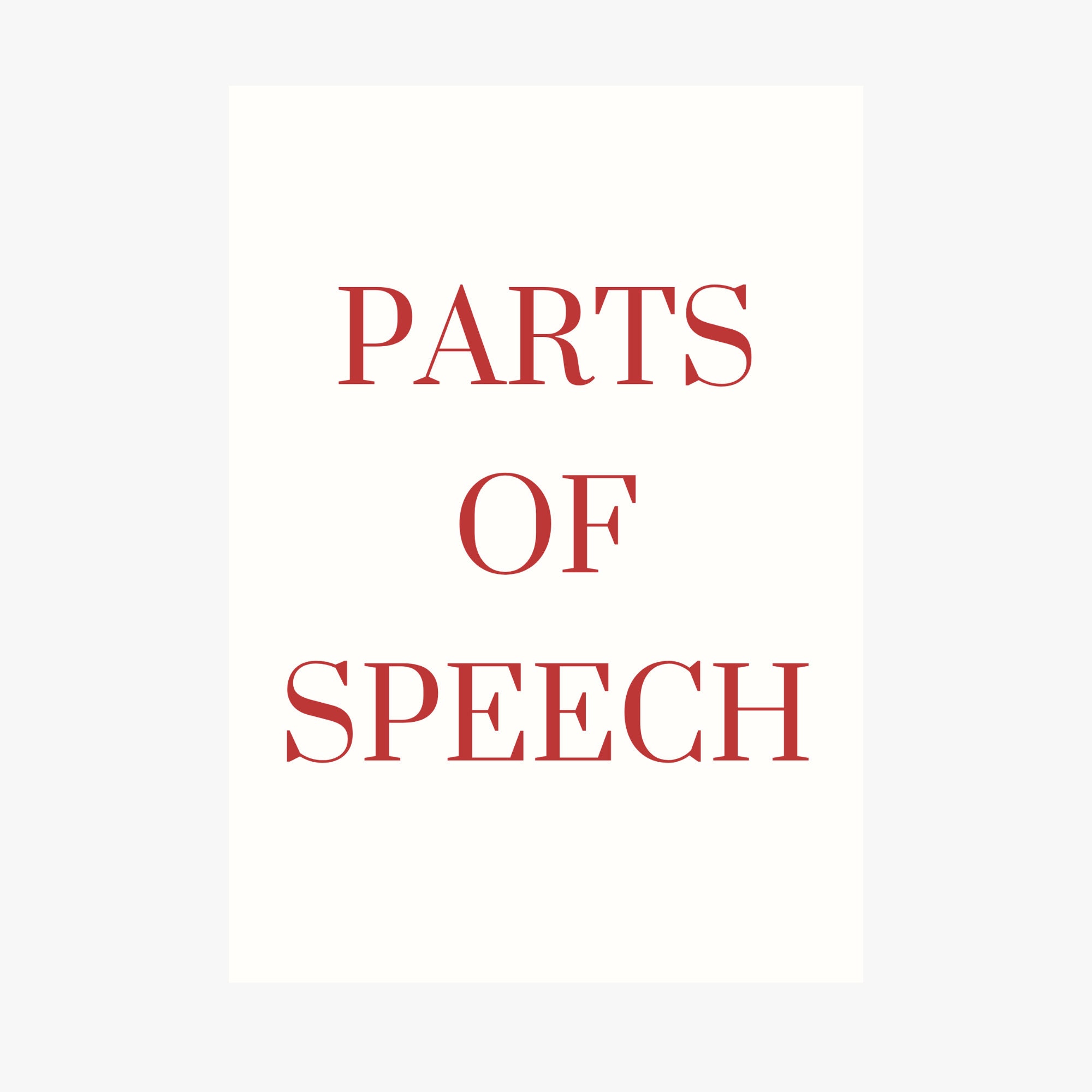 Parts of Speech Poster; Grammar Wall Art Bundle Collage; English ...