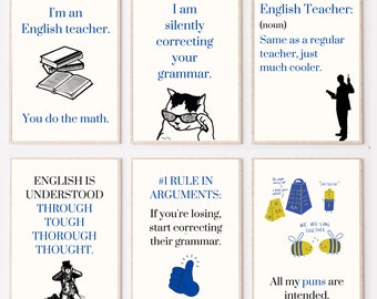 Funny English Teacher Posters Gift English Literature - Etsy