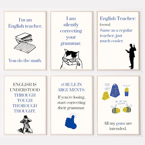 Funny Grammar Posters English Literature Classroom Prints - Etsy