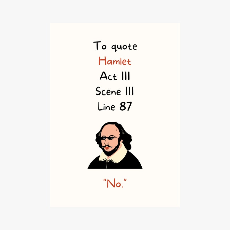 Funny Shakespeare Meme Wall Art Bundle Set of 3; William Shakespeare ...
