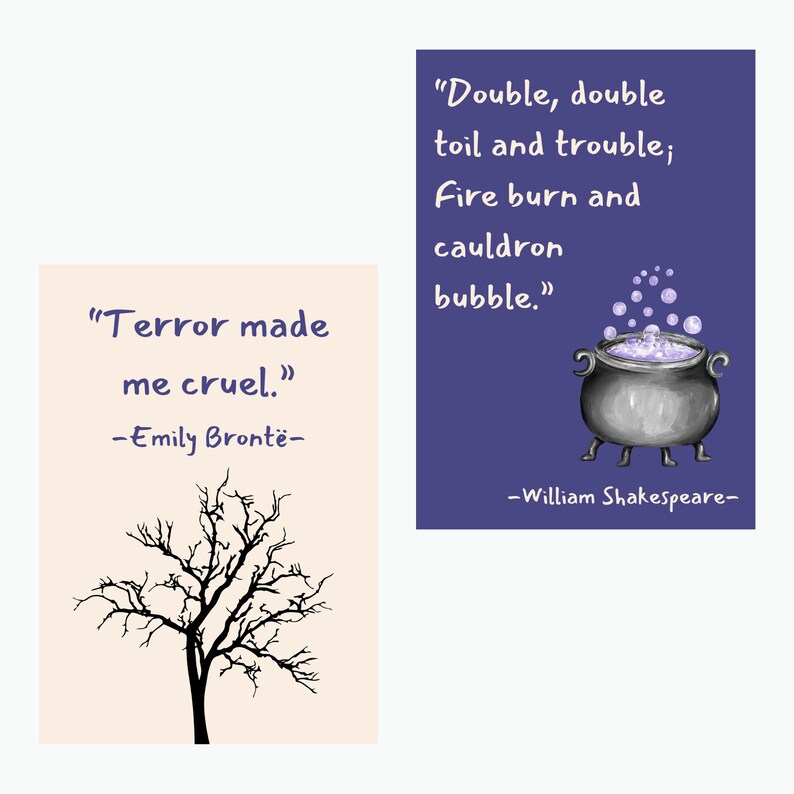 Halloween Inspired Classroom Decor; Gothic Book Quotes; Horror Famous ...