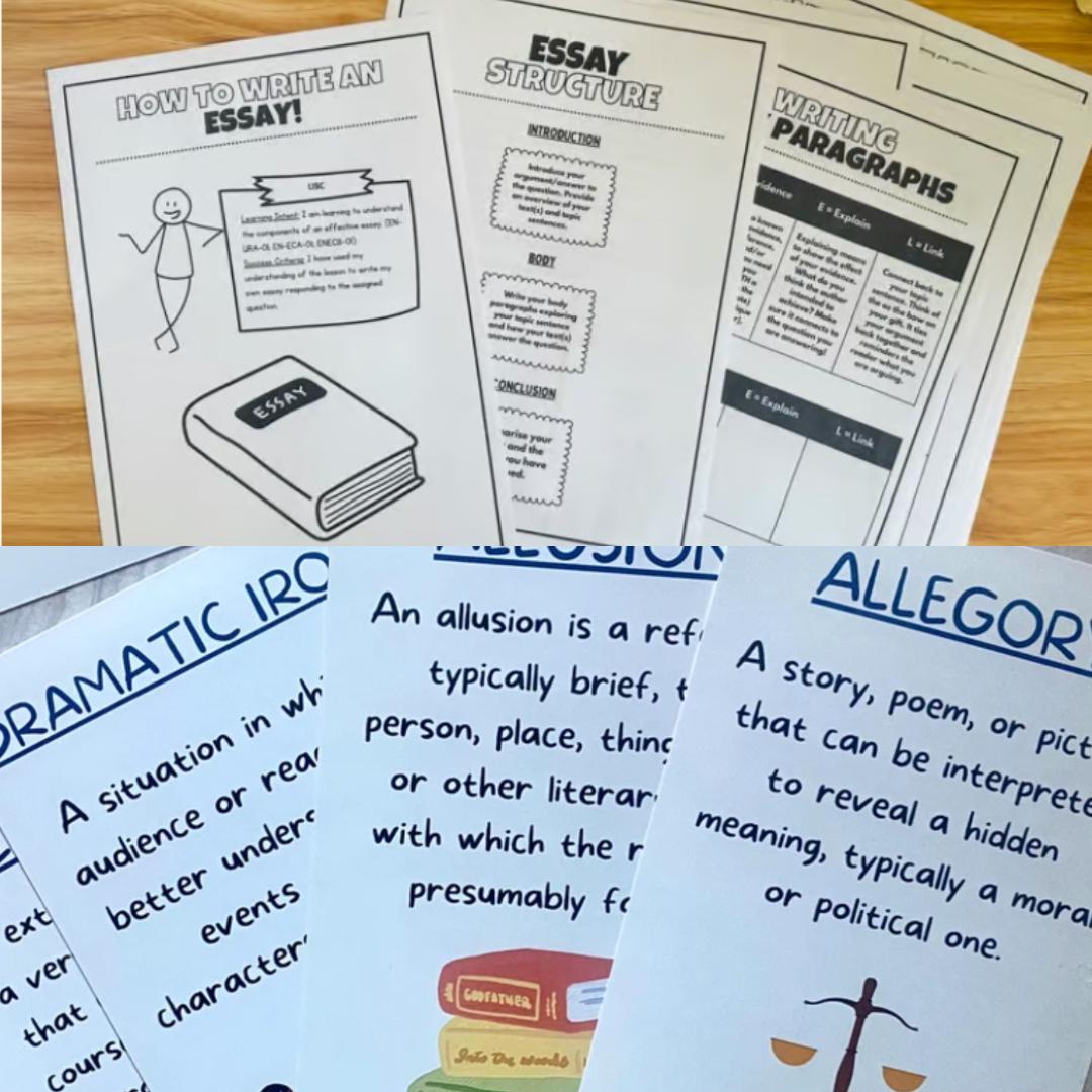 PEEL Paragraph Writing for Students; English Literature Classroom Decor ...