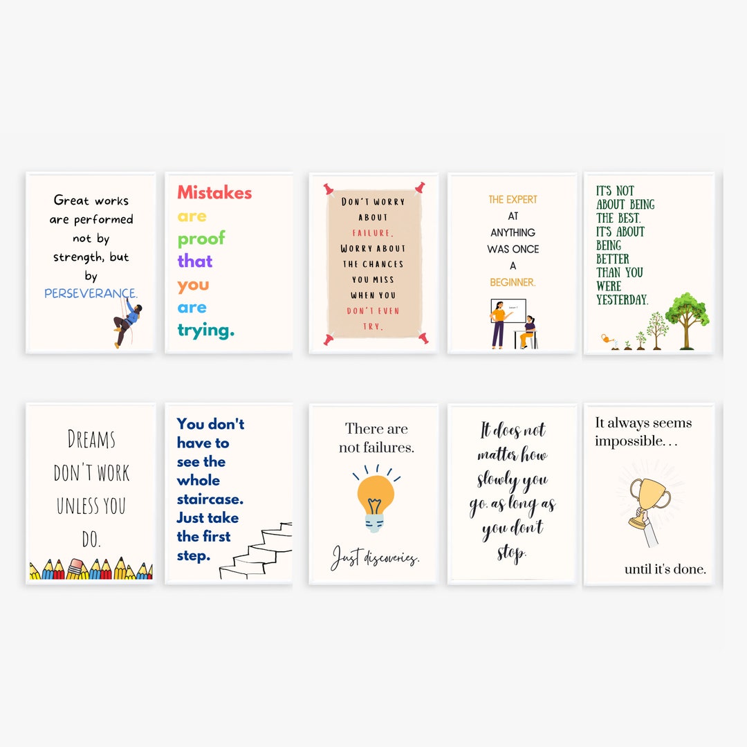 Growth Mindset Wall Bundle Collage; Growth Mindset Posters; Educational ...