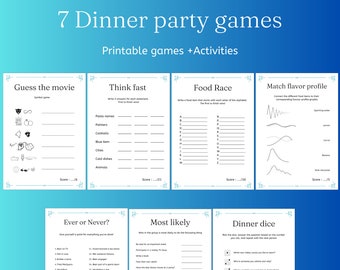 7 Printable Dinner Party Games|dinner Table Party Games|adult Dinner ...