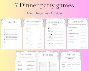 7 Printable Dinner Party Games|dinner Table Party Games|adult Dinner ...