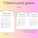 7 Printable Dinner Party Games|dinner Table Party Games|adult Dinner ...