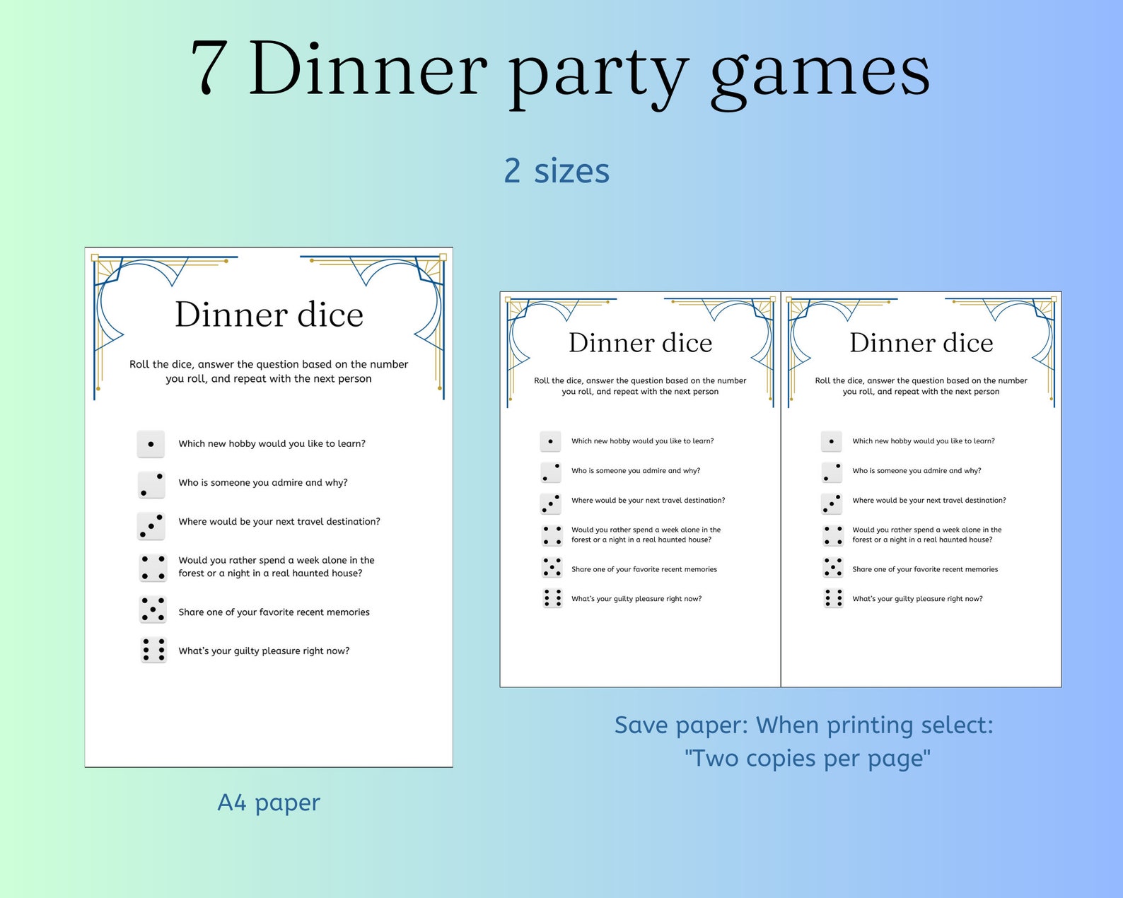 7 Printable Dinner Party Games|dinner Table Party Games|adult Dinner ...