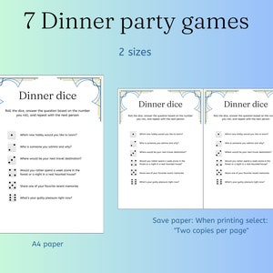 7 Printable Dinner Party Games|dinner Table Party Games|adult Dinner ...