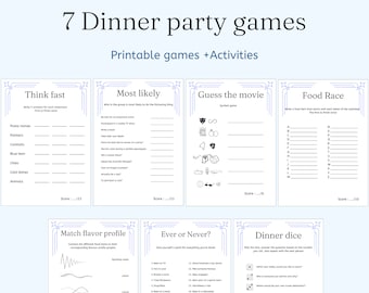 7 Printable Dinner Party Games|dinner Table Party Games|adult Dinner ...