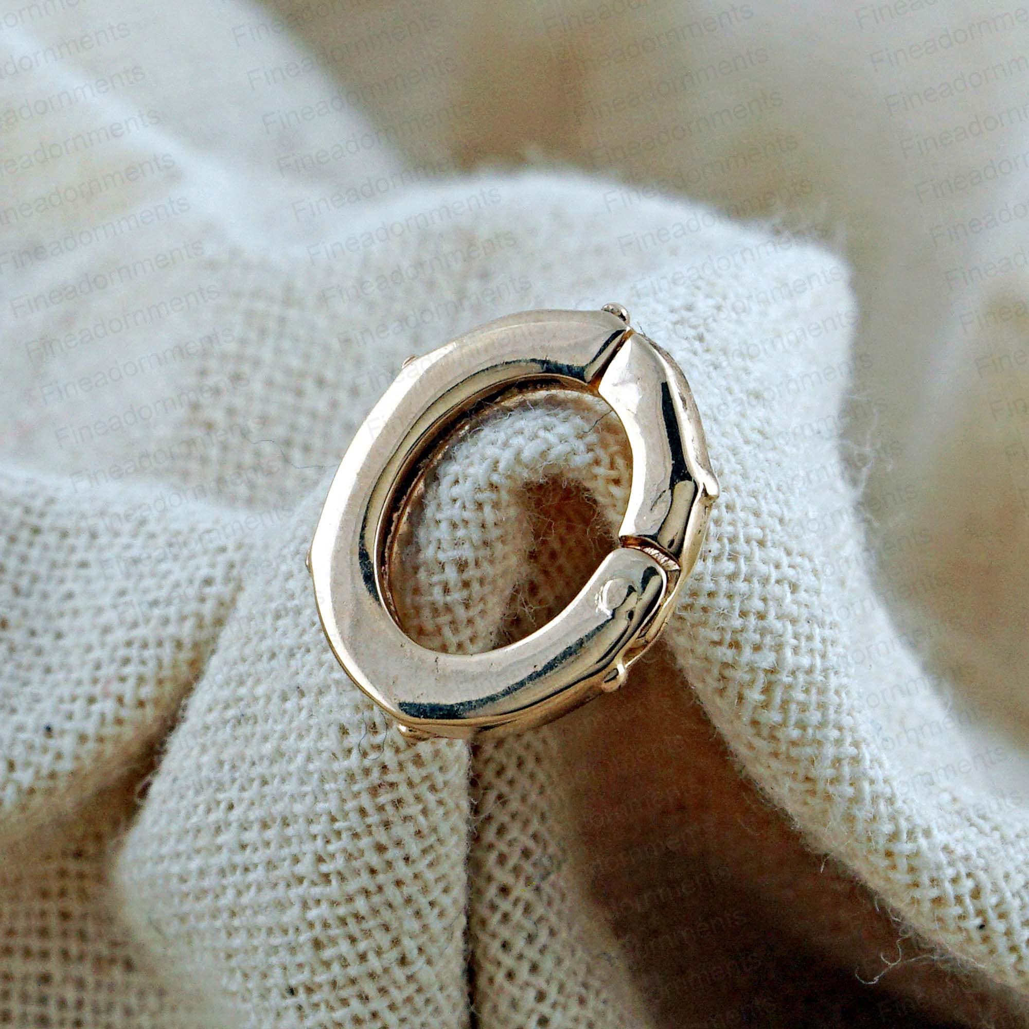Solid 14k Yellow Gold Oval Shape Lock Jewelry Closure Finding Jewelry ...