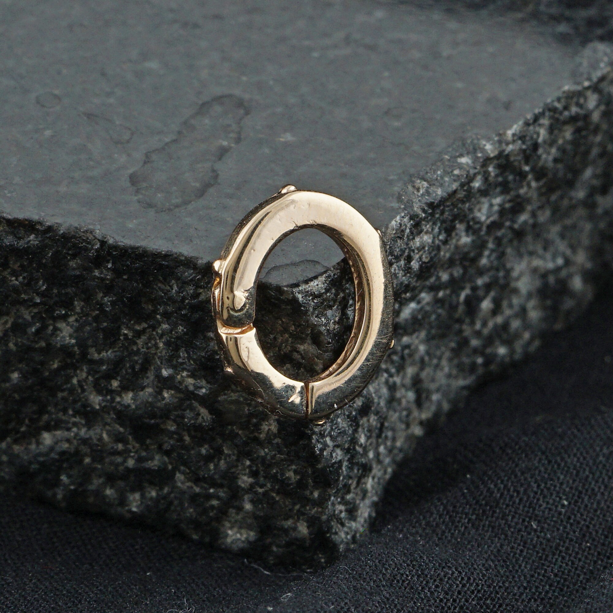 Solid 14k Yellow Gold Oval Shape Lock Jewelry Closure Finding Jewelry ...
