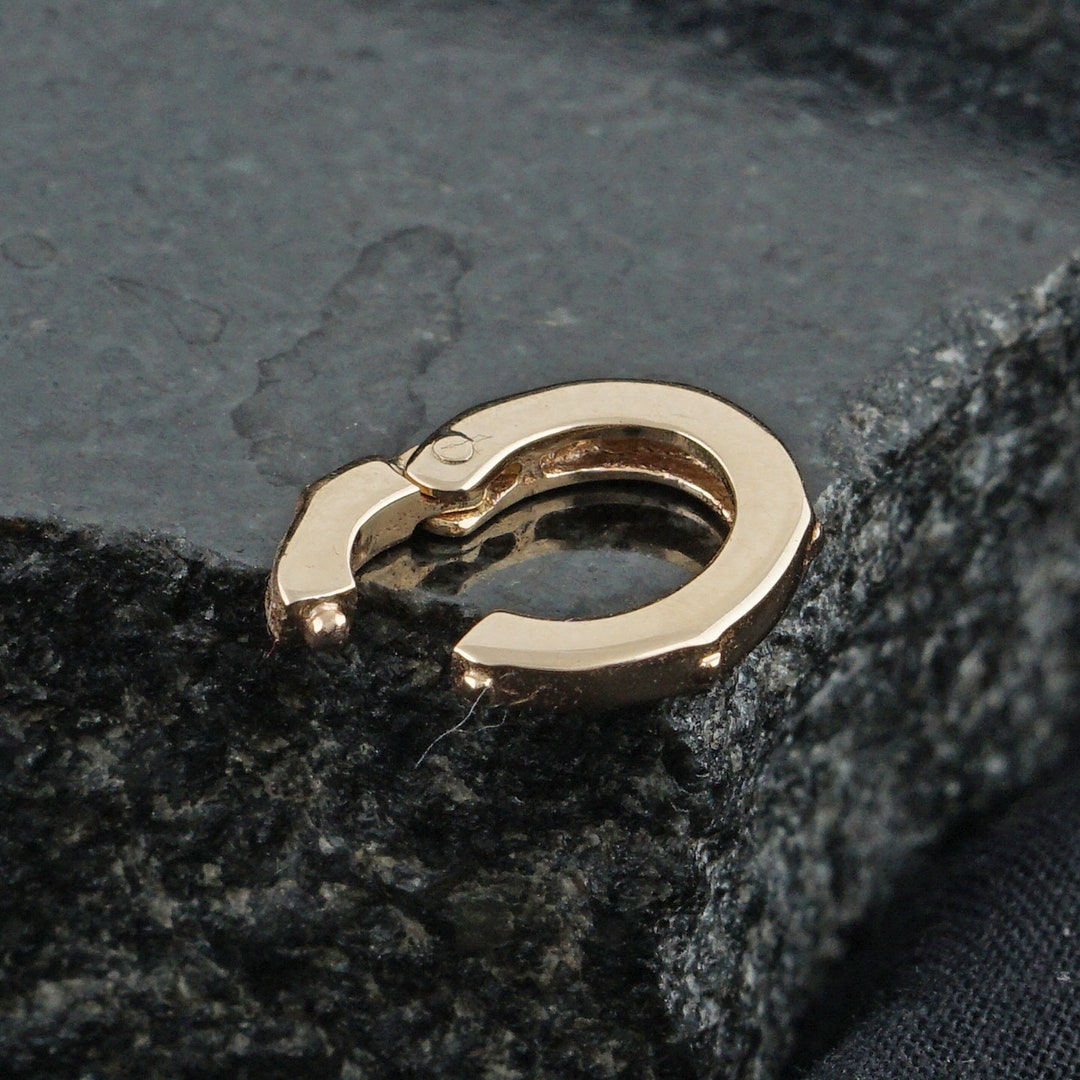 Solid 14k Yellow Gold Oval Shape Lock Jewelry Closure Finding Jewelry ...