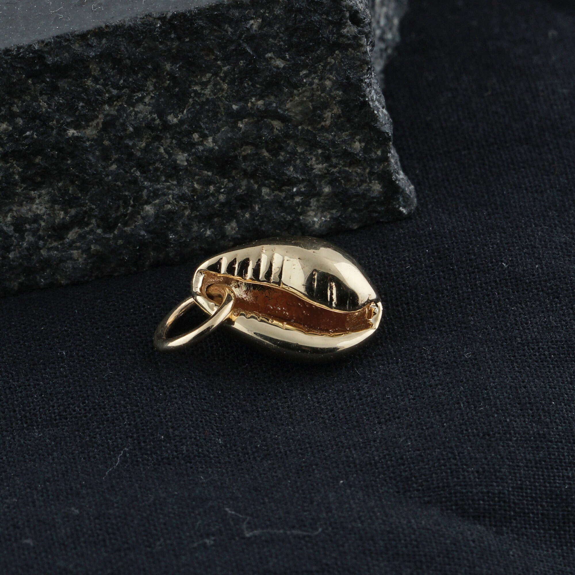 Solid 14k Yellow Gold Cowrie Shape Shell Pendant Charm Jewelry - Etsy
