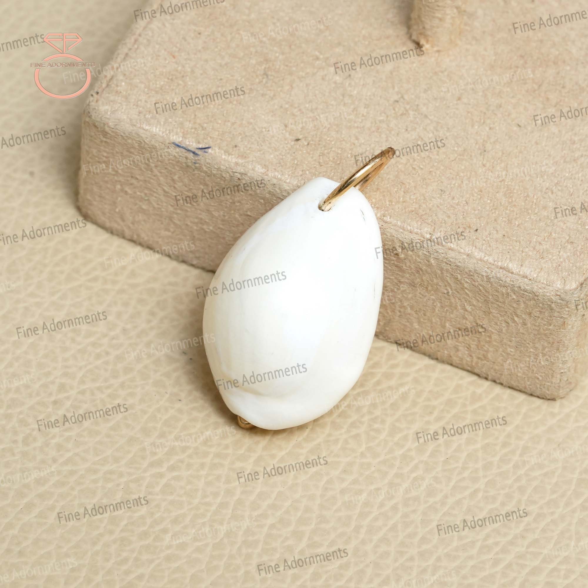 14k Gold Shell Pendant Natural Emerald Shell Gold Jewelry - Etsy