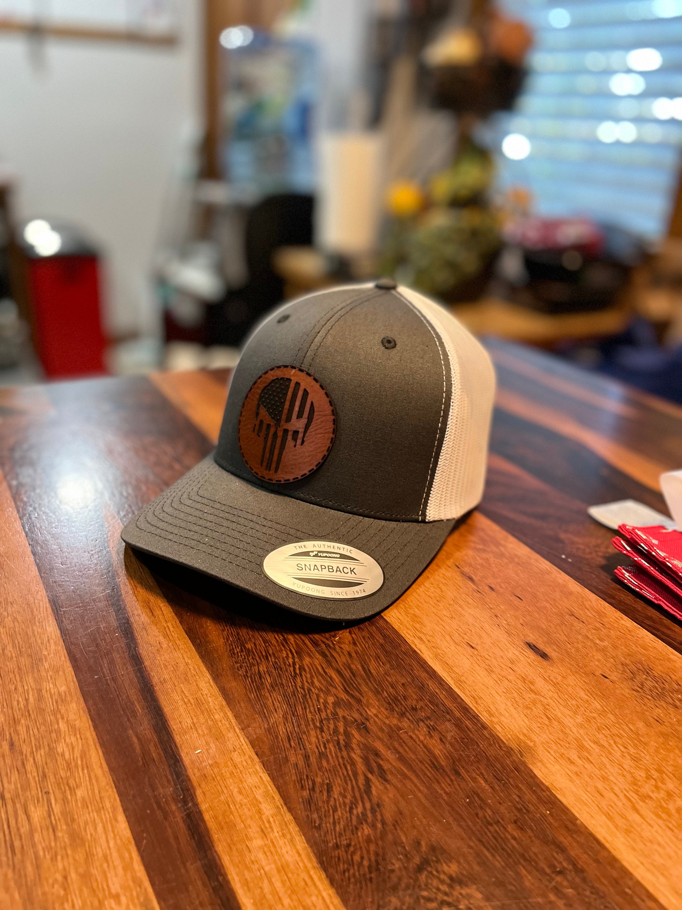 US Flag Skull Logo Hat, Logo Trucker Hat, USA Trucker Hat, Military ...