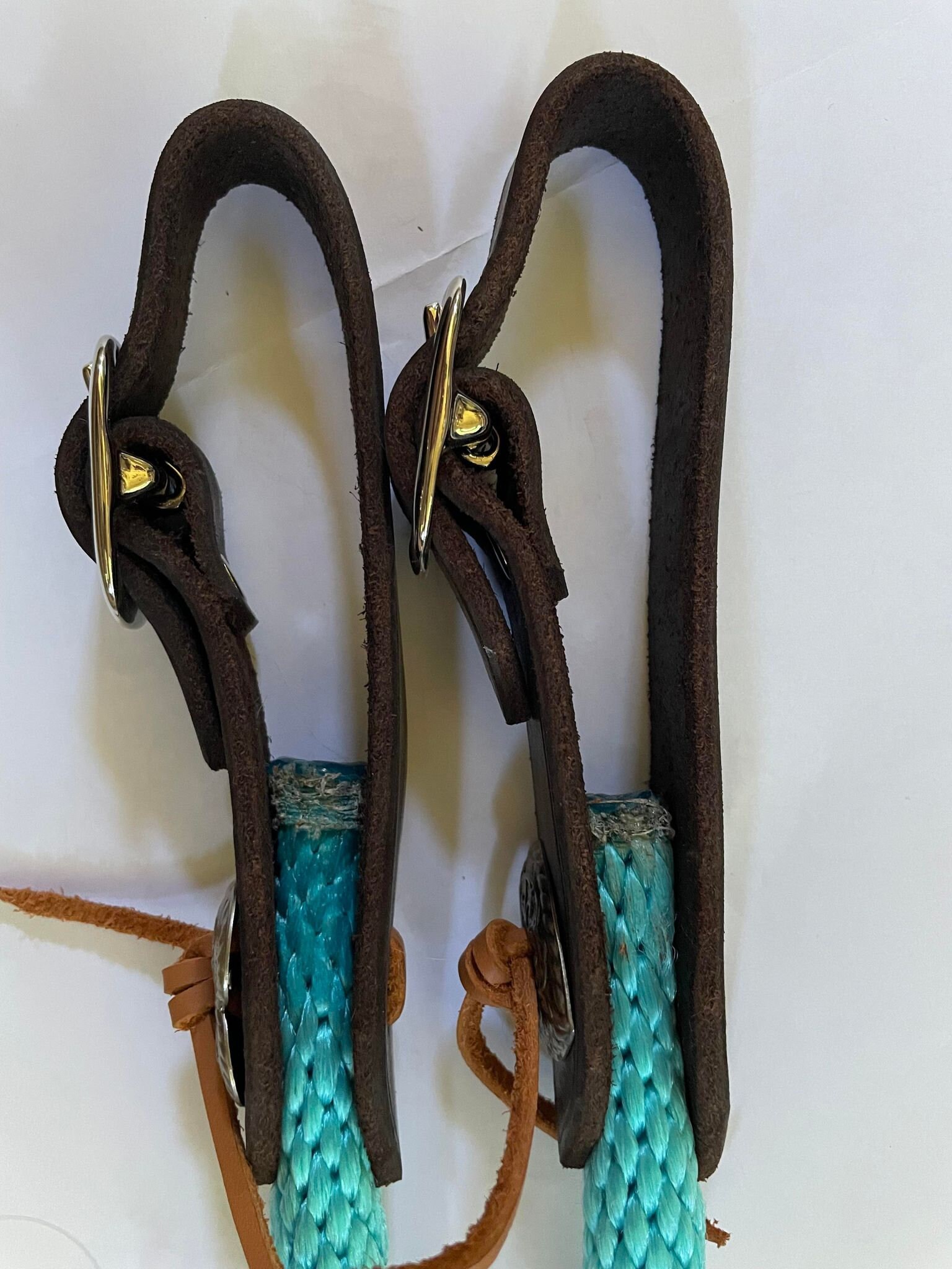 Yacht Rope Reins With Handmade Slobber Straps Turquoise - Etsy