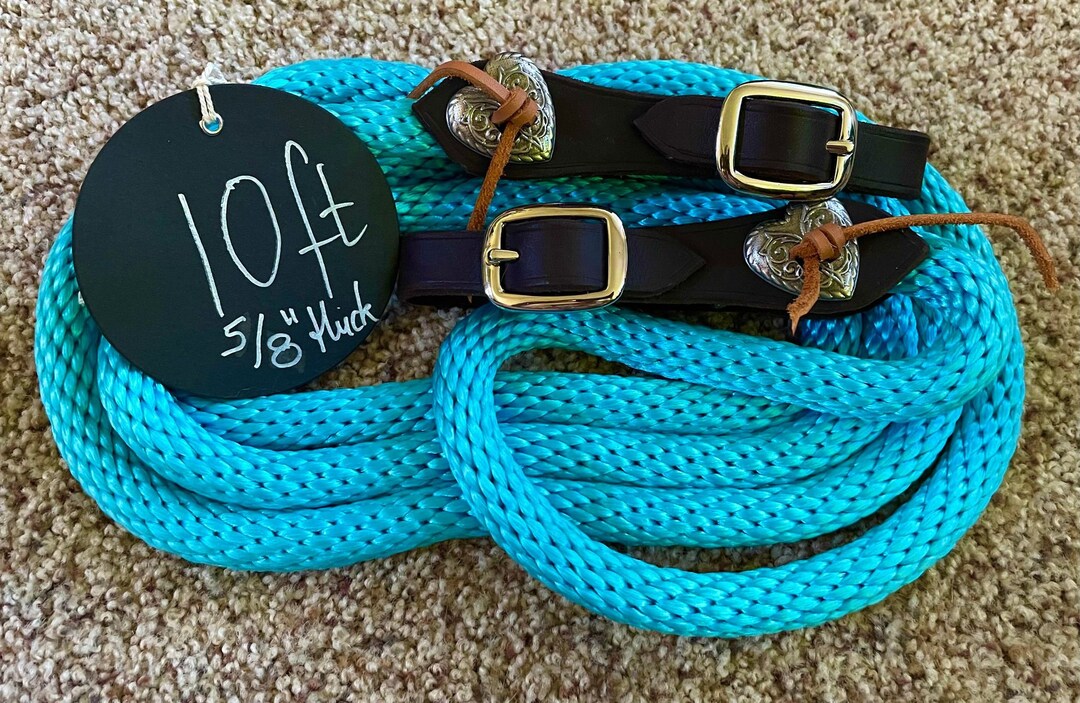 Yacht Rope Reins With Handmade Slobber Straps Turquoise - Etsy