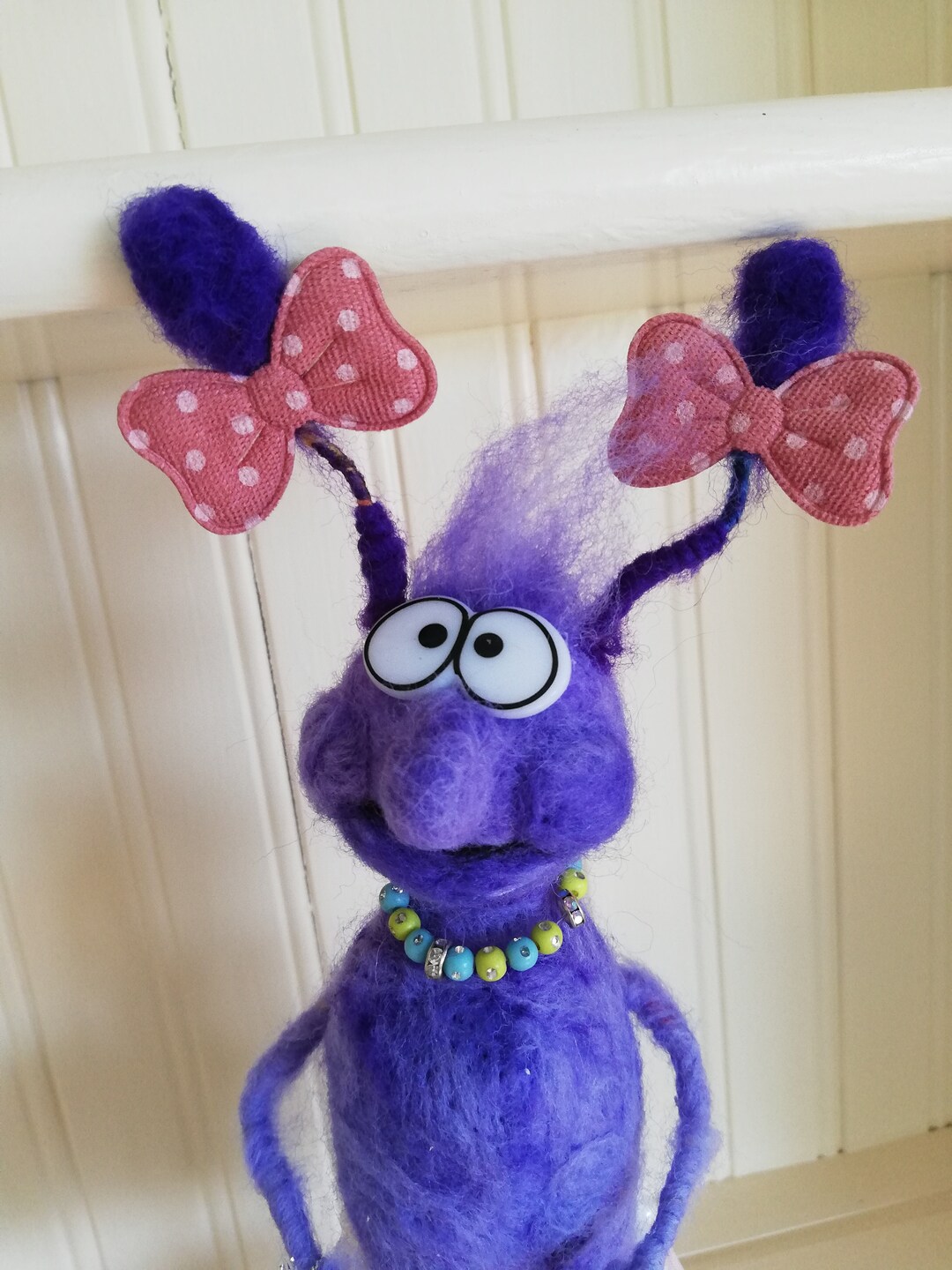 Needle Felted Cockroach With Funny Character and a Giant Love Heart - Etsy