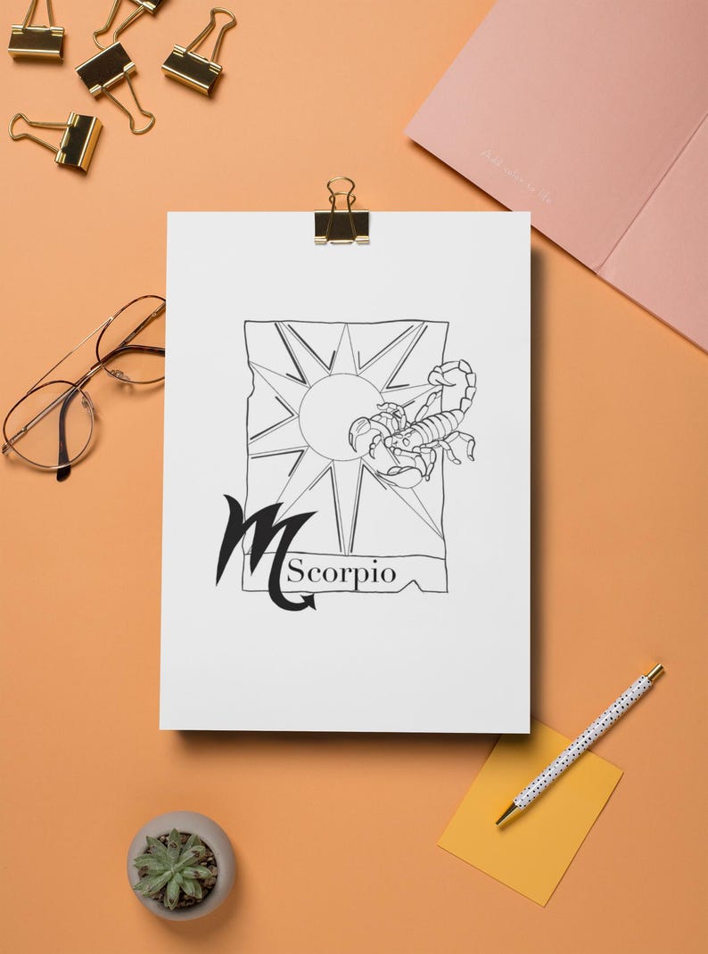 Printable Scorpio Tarot Card Colouring Page - Etsy