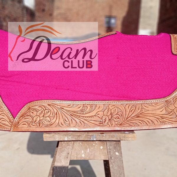 Custom Made Western Saddle Tapaderos Stirrups Leather Handmade Sewn ...