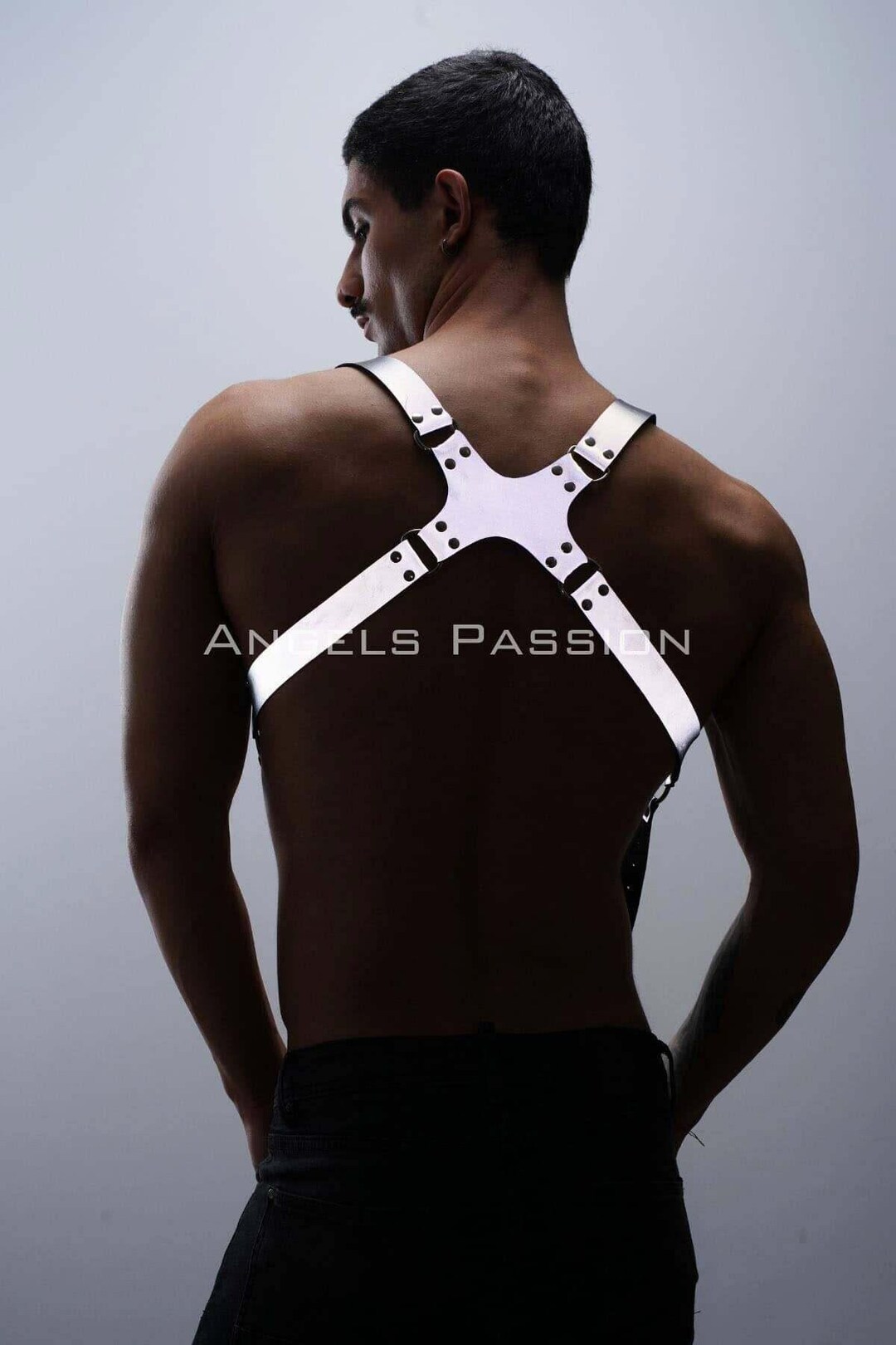 Glow in the Dark Reflective Men's Chest Harness Suspenders - Clubwear ...