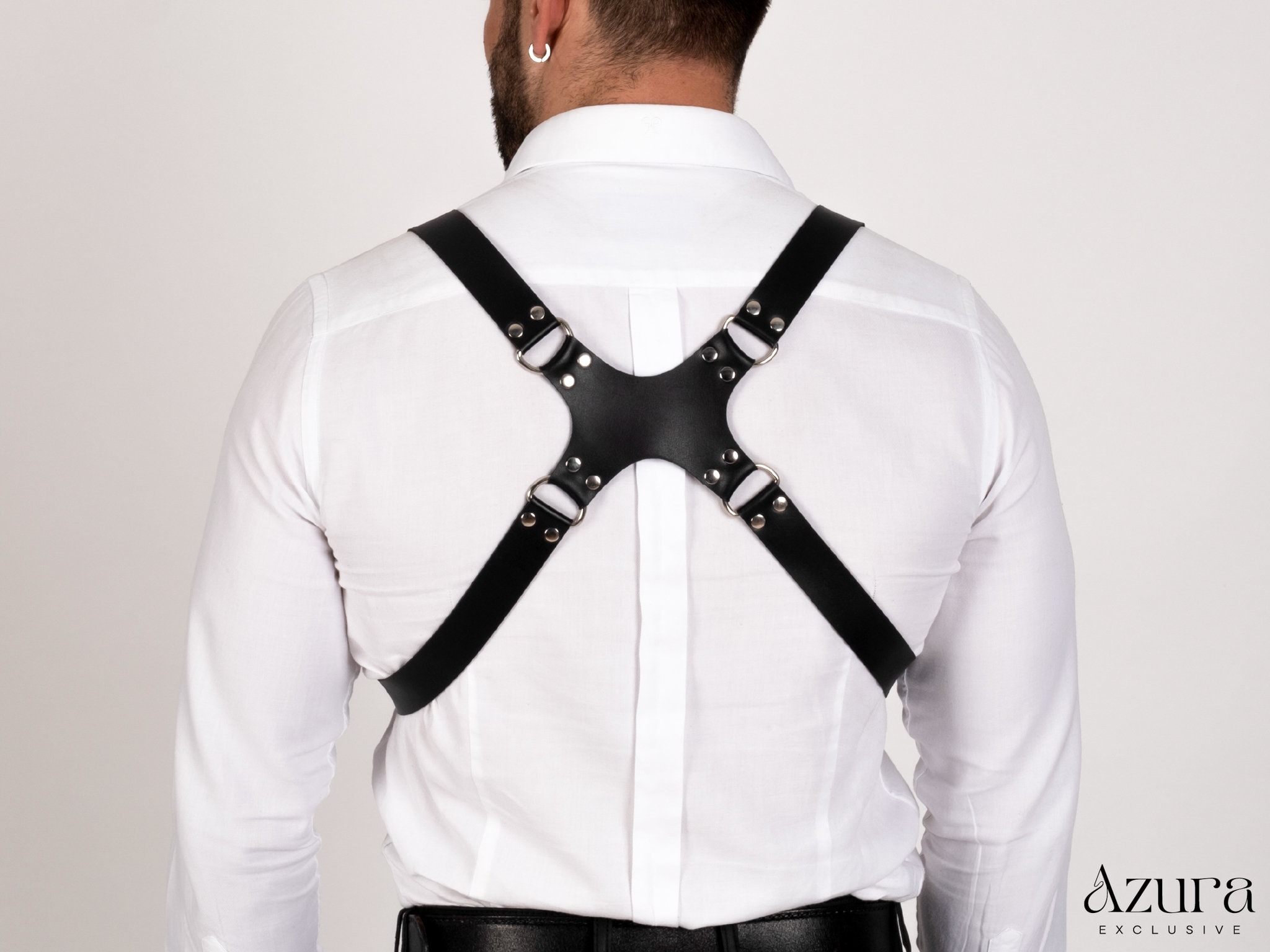 Men's Leather Chest Harness Suspenders - Plus Size Options ...