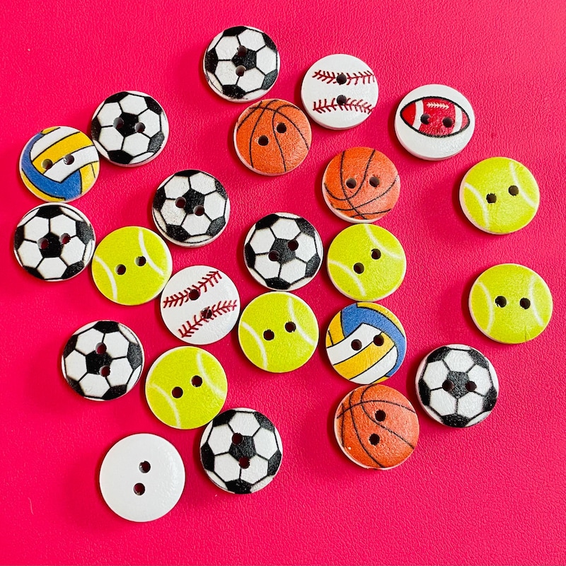 Wooden Sports Buttons - Etsy