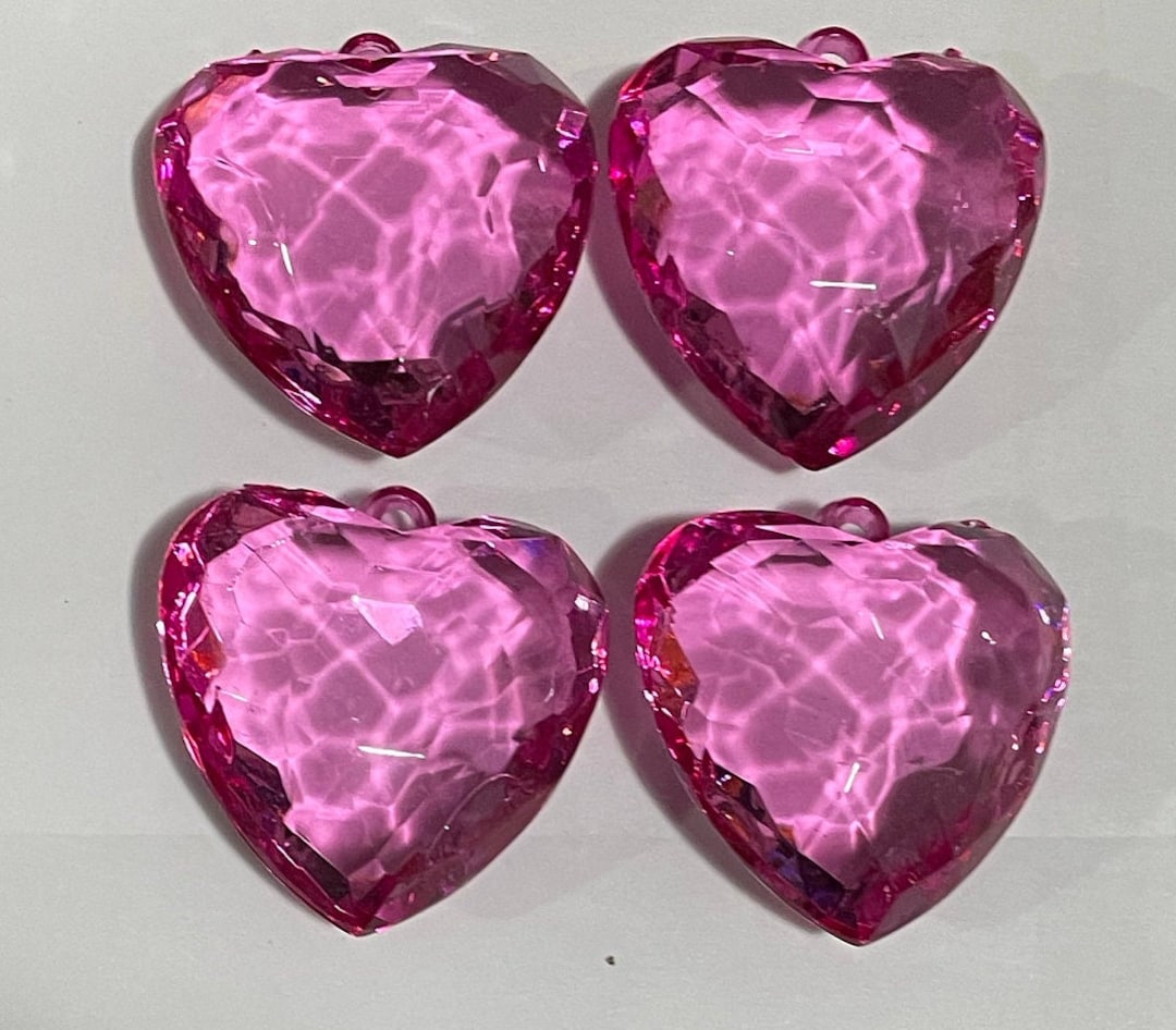 Stunning Large Heart Pendants - 40mm Heart - Acrylic Heart Pendants ...
