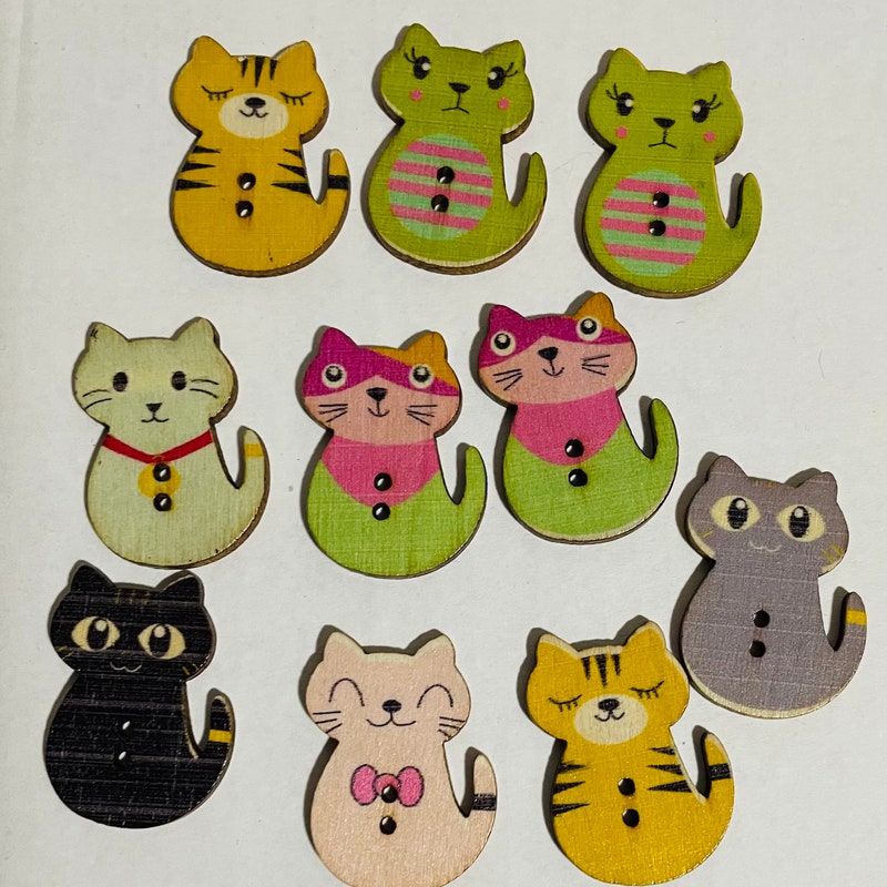 Cat Buttons - Etsy